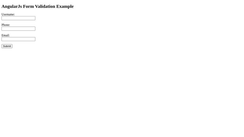 Form Validation with AngularJs