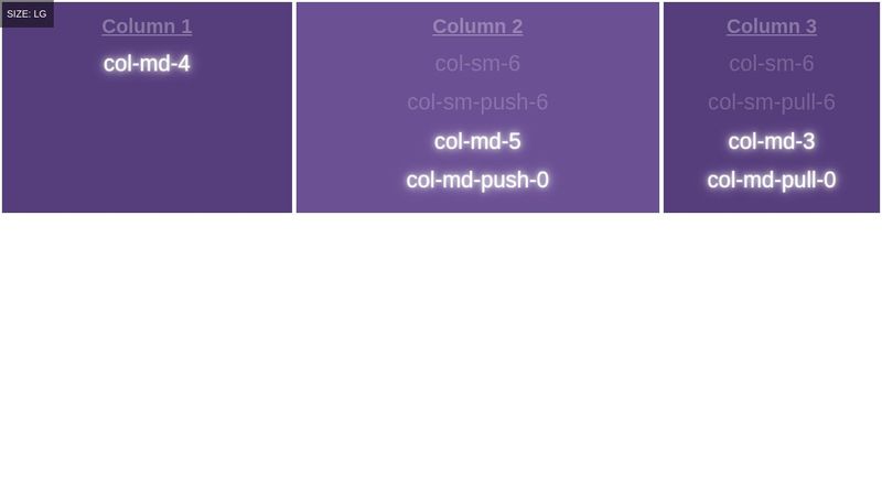 Bootstrap 3 Column Push Pull Example #1