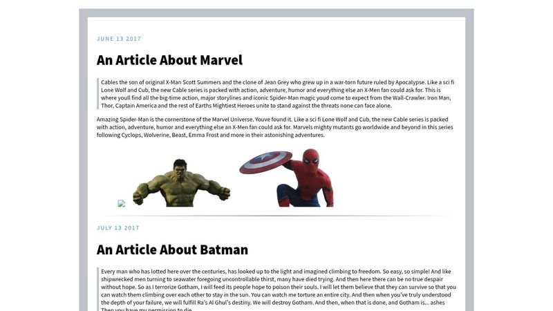 Superhero Blog (HTML+CSS)