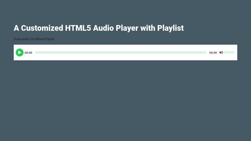Simple Html5 Audio PLayer