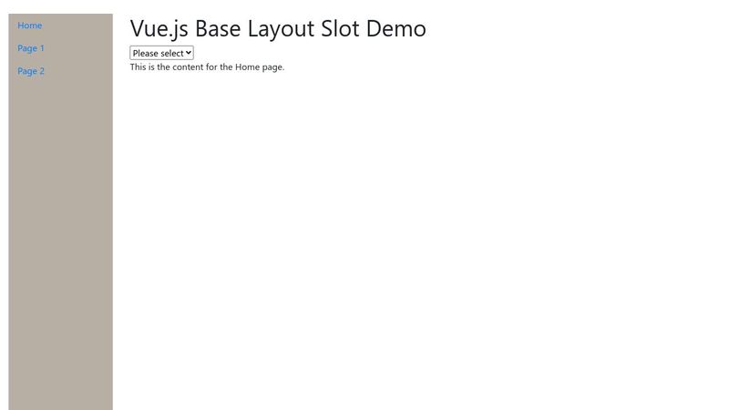Vue.js Base Layout Slot Demo