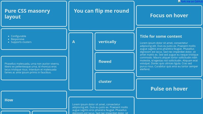 Pure CSS masonry layout w/ Flexbox