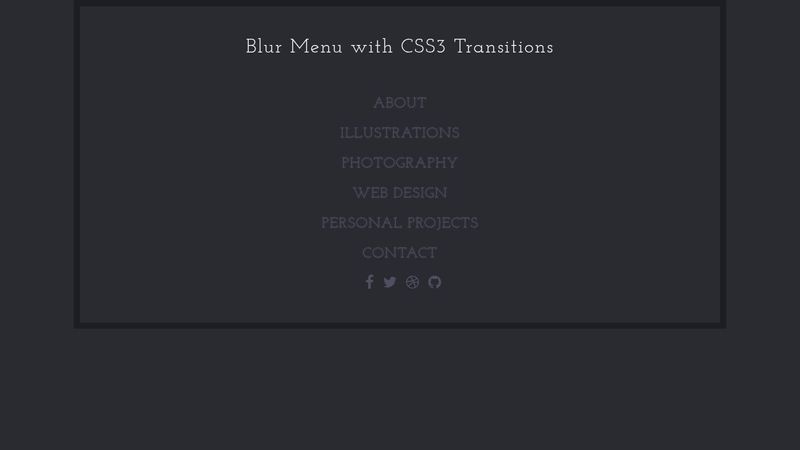 Blur Menu With Css3 Transitions