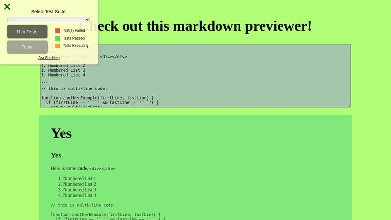 HTML Markdown Previewer