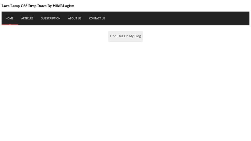 Lava lamp CSS drop down menu