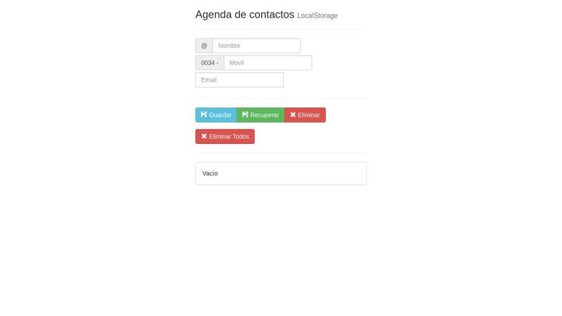 Agenda de Contactos Avanzada con localstorage