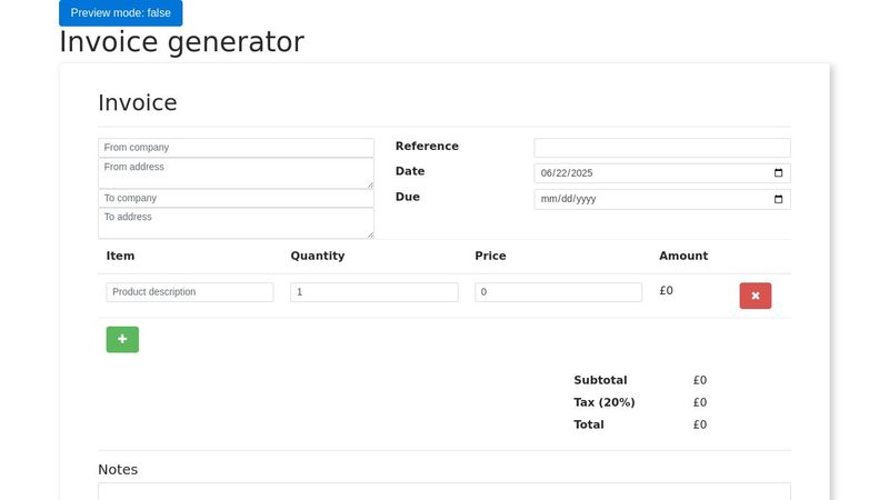 Angular Invoice Generator