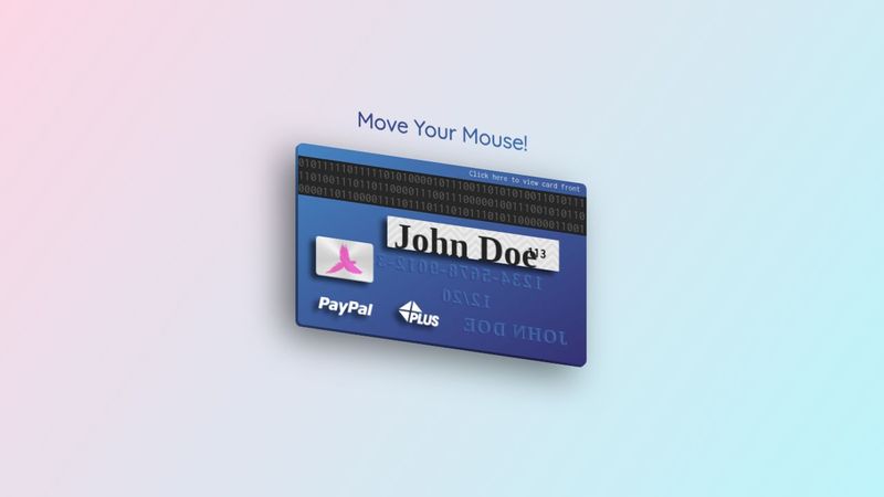 CSS Hologram with 3D floating Credit Card - Back side!