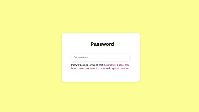 Simple Password Validator