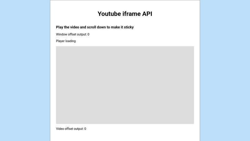 Youtube iframe API