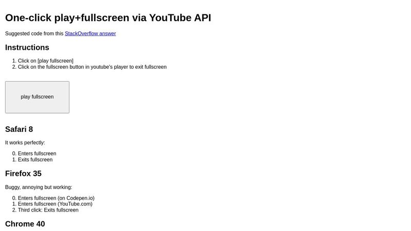 Play YouTube video in fullscreen via YouTube API