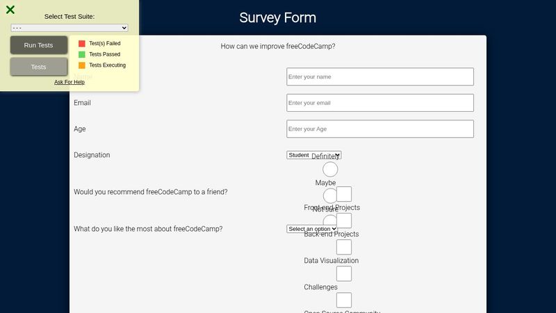 FCC survey form (CSS Grids)