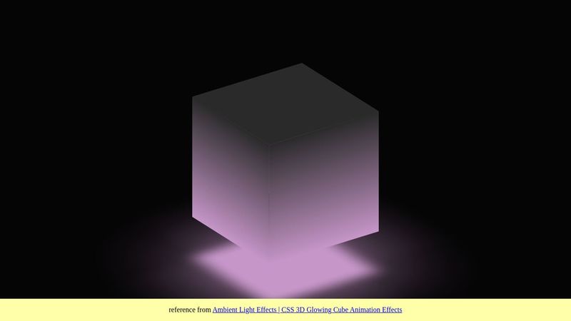 CSS 3D Glowing Cube Animation Effects Practice
