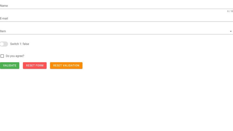 Vuetify Switch Form Validate Solution