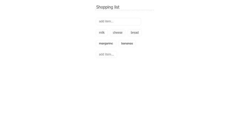 Interactive shopping list