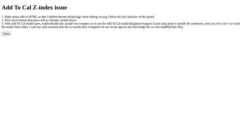 Vue Add To Cal Z index issue