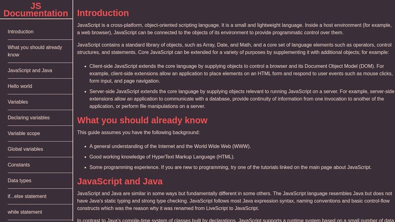 Technical Documentation Page