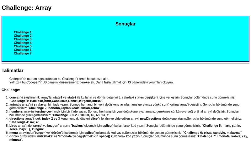 Challenge: Array Practice