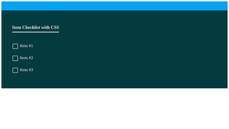 Item Checklist with CSS