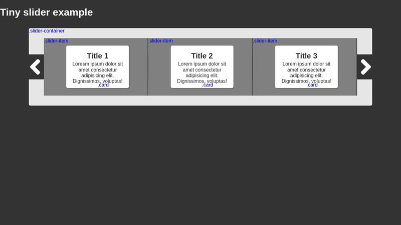 Example with tiny-slider js