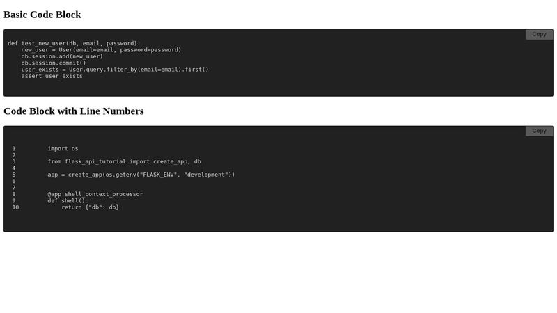 Add Copy Button to Chroma (Hugo) Code Blocks