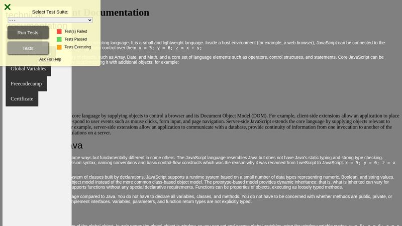 Technical Documentation Page - FreeCodeCamp