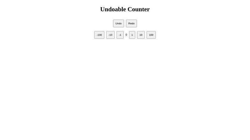 Undoable counter - React template