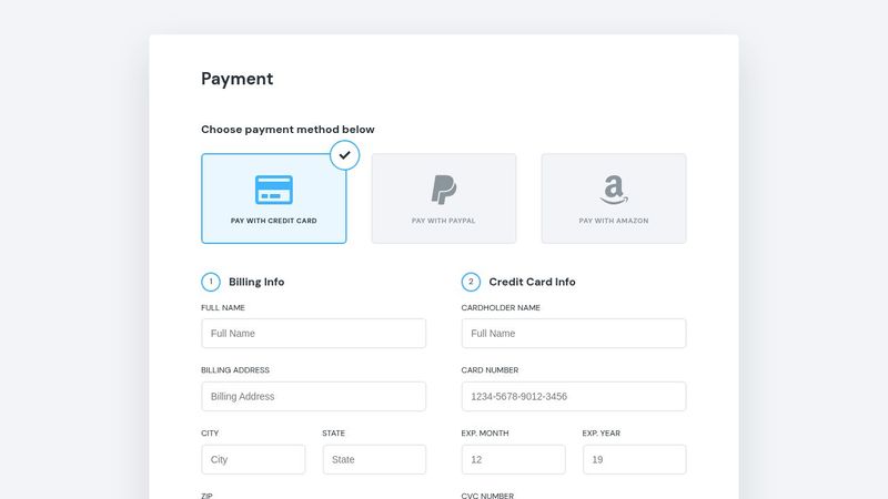 Select Payment UI Design | Custom CSS