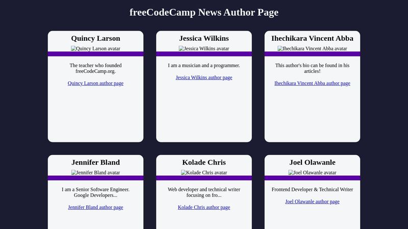 FCC- freeCodeCamp News Author Page