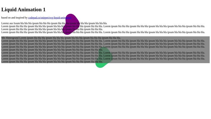 Liquid Animations 1 (CSS, SVG, no JS)
