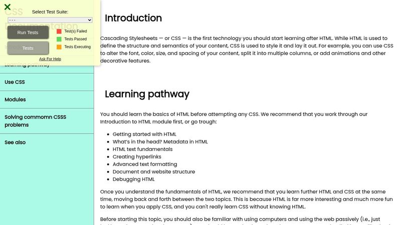 Technical Documentation Page - CSS