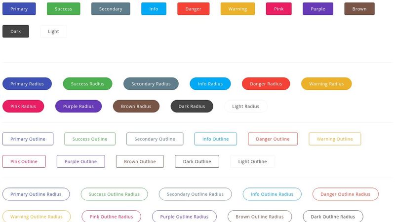 Flat buttons set scss