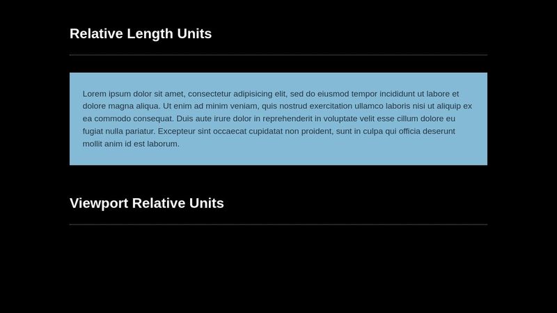 Viewport Relative Length Units