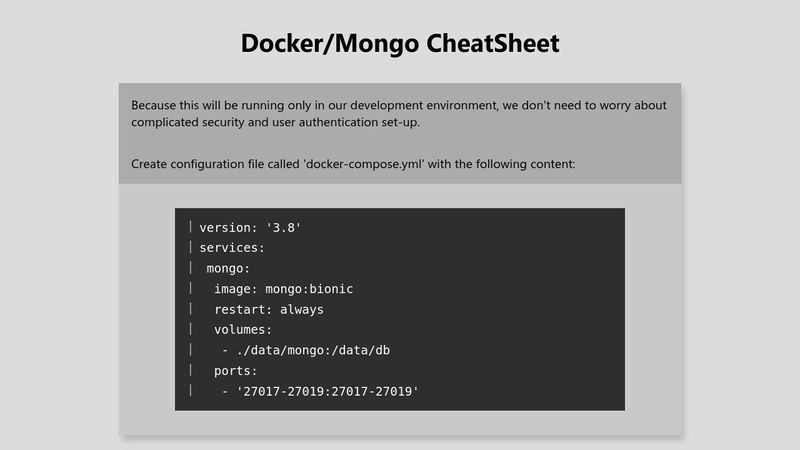 Docker/Mongo CheatSheet