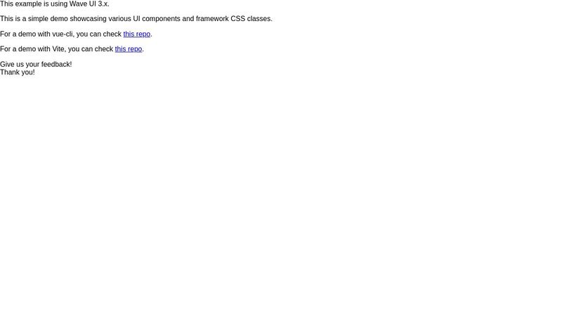Wave UI demo - Vue 3