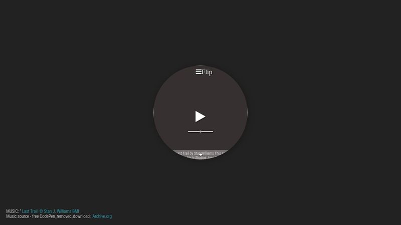 Circular rotating music player with menu on back with html5 javascript and css3