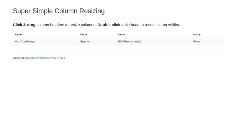 Resizable Table Columns for long table