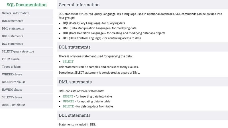 SQL Documentation