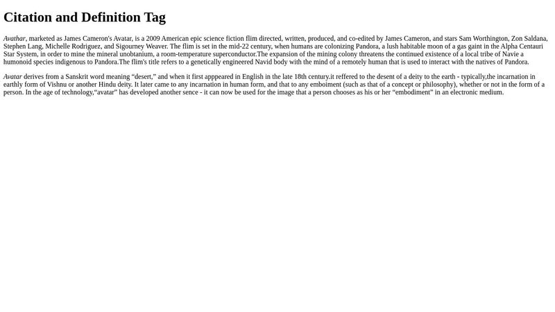 Citation and Definition Tags