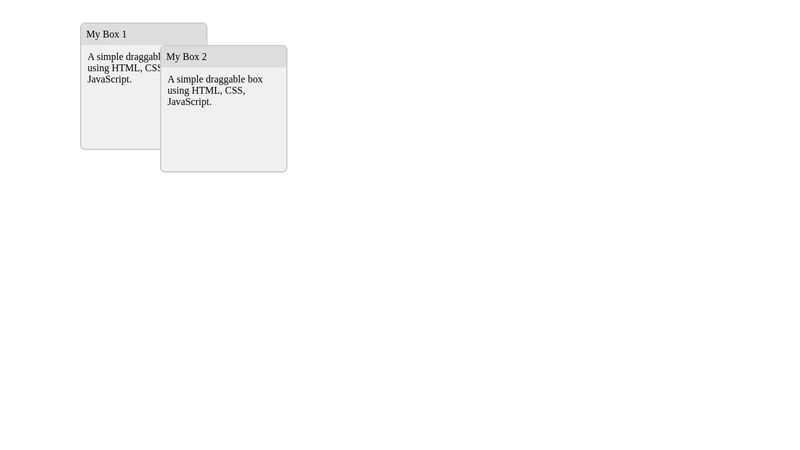 Simple Draggable Box - HTML, CSS, JS
