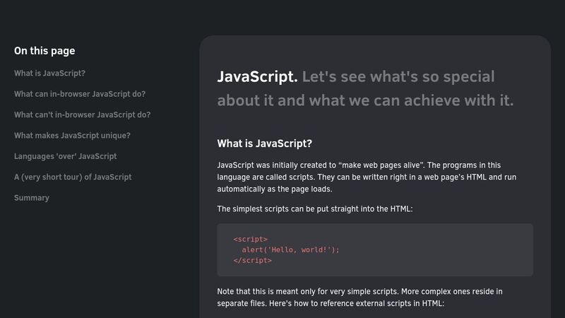 JavaScript Technical Documentation Template (FCC)