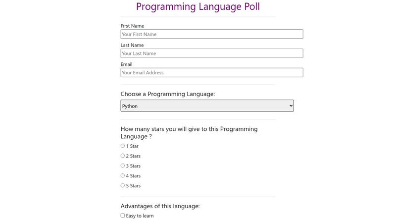 Programming Language Poll Form