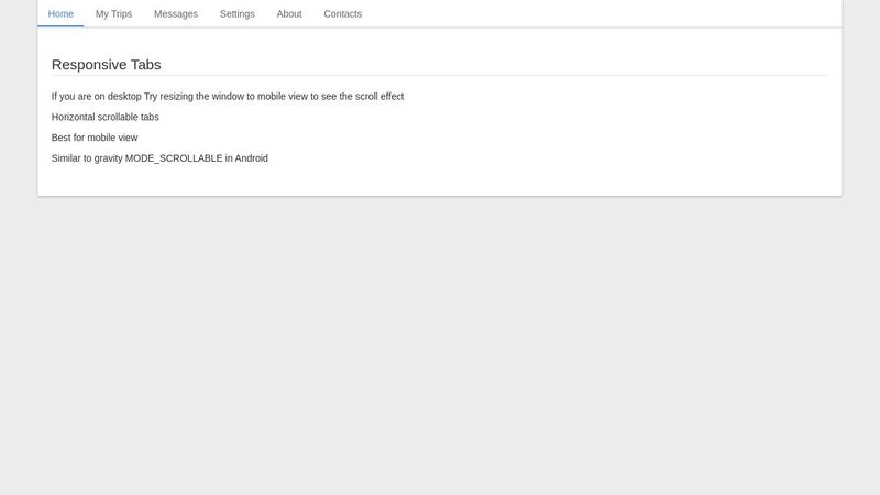Responsive horizontal scroll tabs