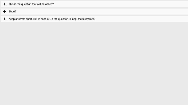 Modified FAQ Accordion