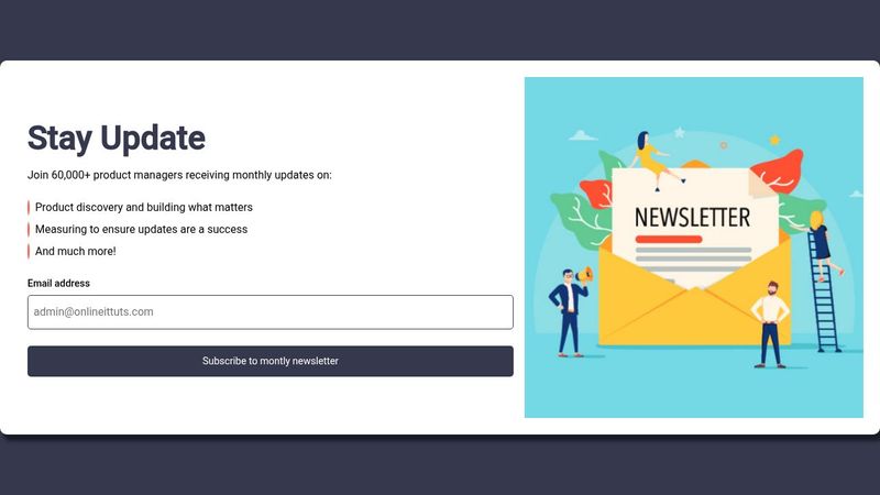 Newsletter Sign-up Form using HTML CSS and JS