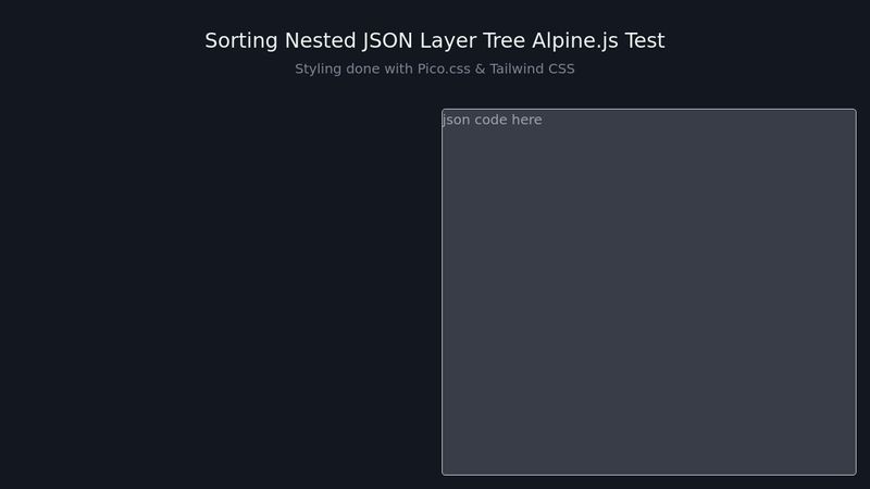 Sorting Nested JSON Layer Tree with SortableJS in Alpine.js Experiment