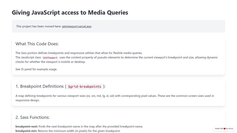 Project: Giving JavaScript access to Media Queries