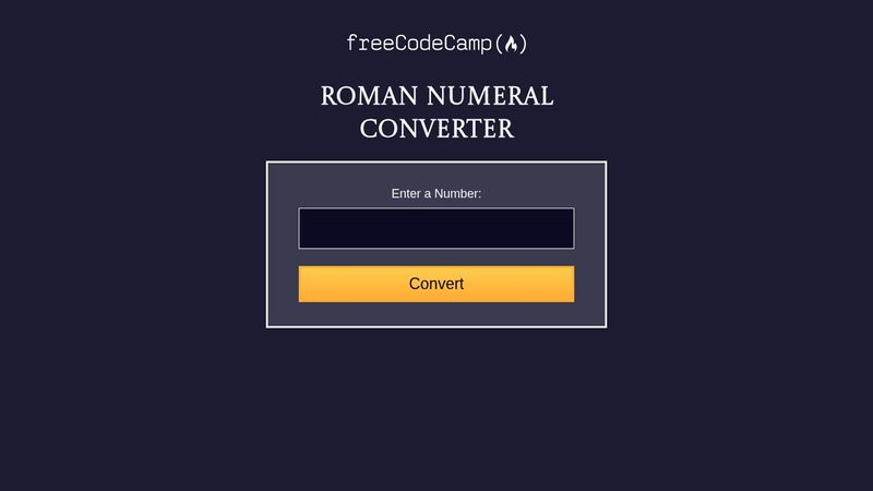 Roman Numeral Converter freecodecamp Project