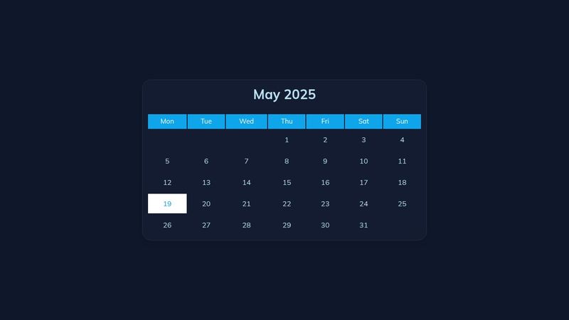 044 Javascript Monthly Calendar