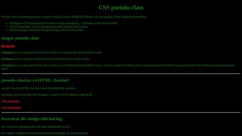 CSS Pseudo-class
